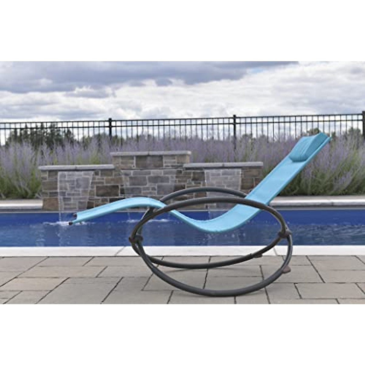 Vivere ORBL1-TT Orbital Lounger Outdoor Rocking Chair, True Turquoise