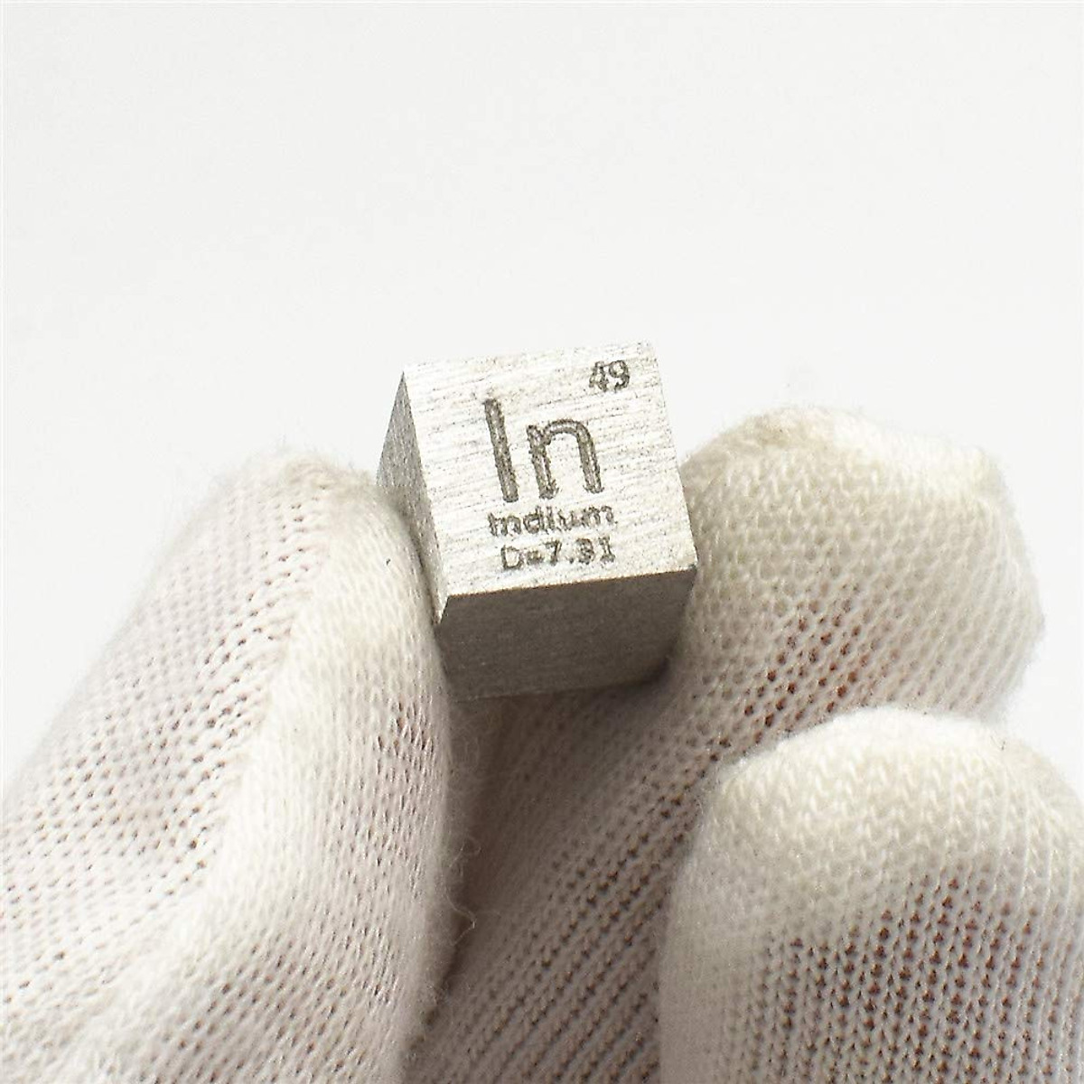 Metal Indium Cube 10mm 0.39 Inch in Block 99.99% Purity for Metal Collection Element