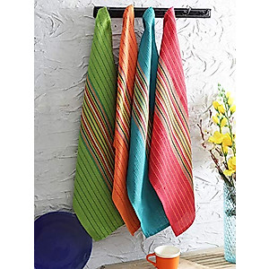 DG Collections Salsa Kitchen Towels, 100% Cotton Dish Towels for Kitchen, Set of 4 (16x28 Inches), Multi-Purpose Kitchen Essentials, Soft and Highly Absorbent Hand Towels, Waffle Design Tea Towels