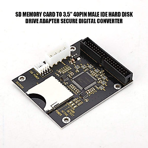 Zopsc Computer Connectors, SD Memory Card to 3.5inch 40Pin Male, IDE Hard Disk Drive Adapter Secure Digital Converter, IDE Hard Disk Drive Adapter, Compatible with DOS/Linux/Windows 98SE/Me/XP