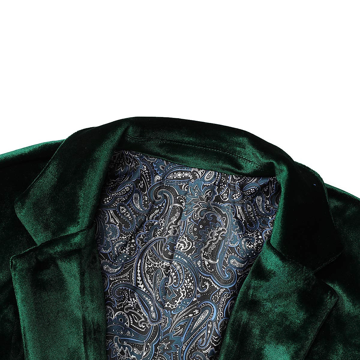 WEEN CHARM Velvet Blazer for Men Slim Fit One Button Sport Coat Tuxedo Jacket for Prom Wedding Party Dinner Green