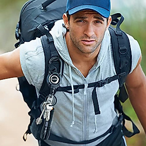 Retractable Badge Holders, 2-Pack Badge reels Retractable, Heavy Duty Badge Clip with Carabiner Key Chain, ID Badge Reel with 26.5 Inches High-Density Fiber Cord, 2.0 oz