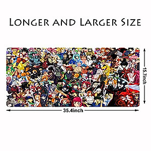 KINPLE Extended Large Gaming Mouse Pad, Full Desk Keyboard Mouse Pad, XXL Bigmouse Pad with Anime, Waterproof and Anti-Skid for Office Desk Decor . (35.4×15.75×0.1 inch)