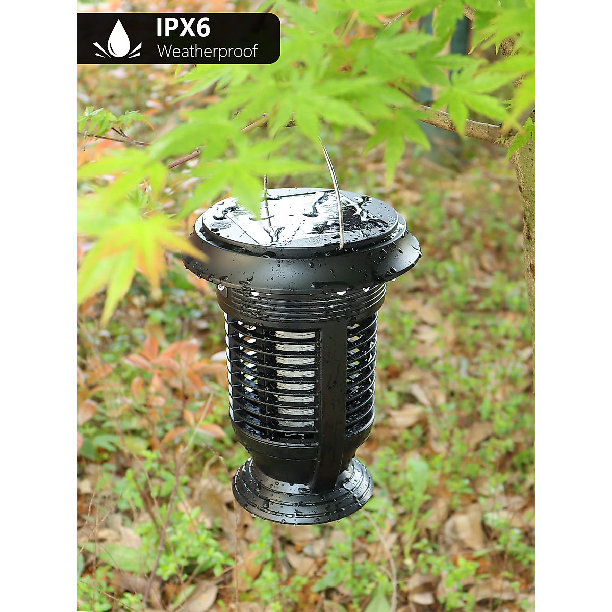 Bug Zapper Outdoor, Lmoorn Solar Mosquito Zapper Self-Cleaning Mosquito ...
