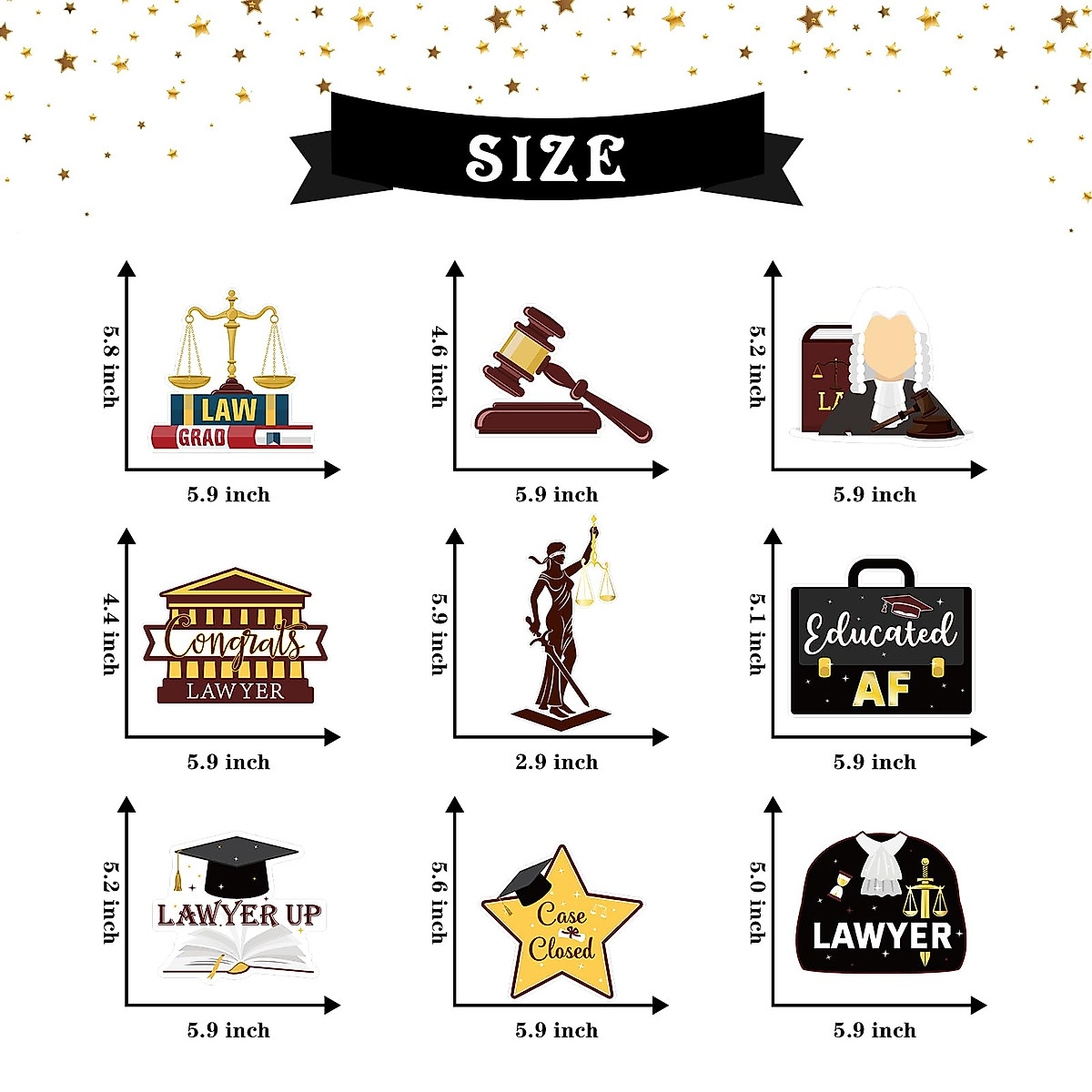 INNORU Congrats Lawyer Hanging Swirls Streamers, Foil Ceiling Lawyer Graduation Party Swirls Supplies, Law School Graduation Party Hanging Decorations Supplies 15 PCS