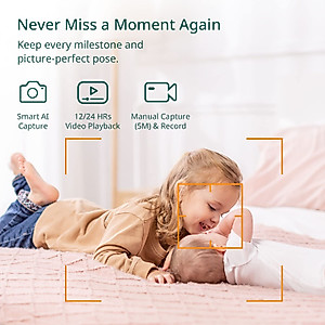 Pixsee Smart Baby Monitor with 5-in-1 Camera Stand Bundle, Cry Recognition and Decoder, Temperature and Humidity Detection, 2-Way Talk, FHD Video 5MP Non-Distorting Camera, Non Pixelated Night Vision