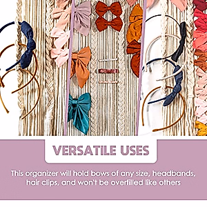 XL Bow Organizer for Girls Hair Bows - Holds All Hair Bow Sizes | Baby Bow Organizer | Hair Bow Organizer and Bow Holder for Girls Hair Bows | Headband Holder | Bow Hanger for Girls Hair Bows