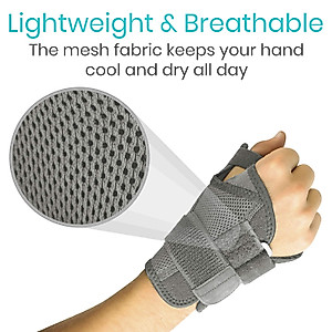 Vive Thumb & Wrist Brace for Right or Left Hand - Spica Splint Brace for Carpal Tunnel, Tendonitis, & Arthritis in Hands or Fingers - Compression Support for Women Men - Stabilizer Relief for Bowling