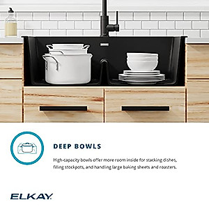 Elkay Quartz Classic ELGDLB3322WH0 Equal Double Bowl Drop-in Sink with Aqua Divide, White