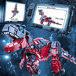 AUYYOSK Dinosaur Building Toys,782 Pieces STEM Dinosaur Building Block Set,11-in-1 Construction Toys Dinosaur Building Kit for Kids Birthday Gift Ages 6 7 8 9 10 11 12 Yr Old (Dinosaur)