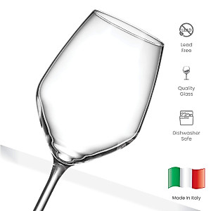 Paksh Novelty Italian White Wine Glasses - - Wine Glass Set for Parties, Weddings, Gifting - Clear Wine Glass, for Red and White Wine - Christmas Gift for Women & Men