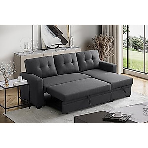 Devion Furniture Crystals Sleeper Sofa, Dark Gray