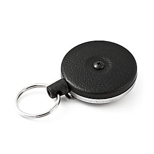 KEY-BAK Original SD Retractable Keychain with a 36" Retractable Cord, Black Front, Steel Belt Clip, 13 oz. Retraction, Split Ring