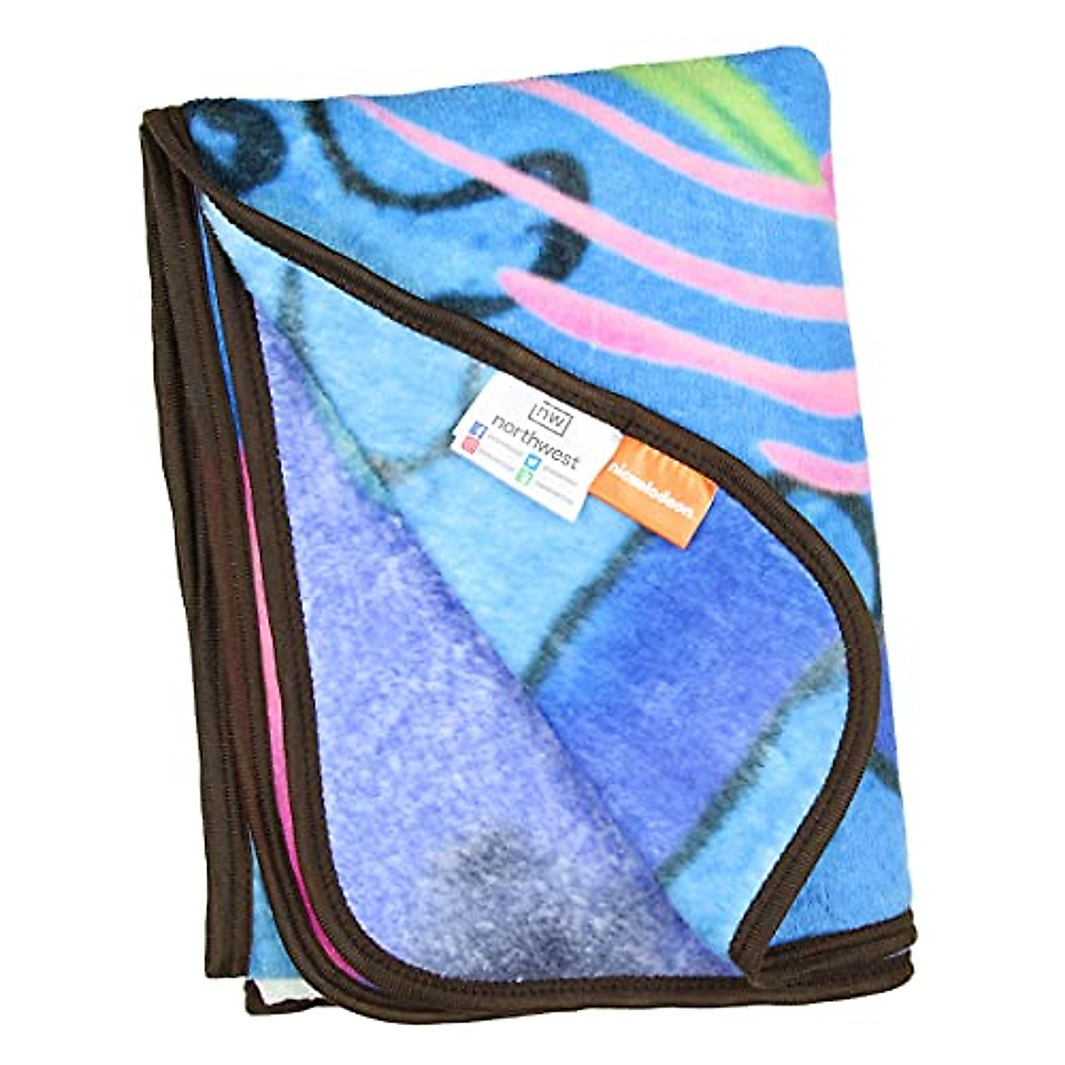 The Northwest Company Nickelodeon Spongebob Squarepants Spinning Bob Micro Raschel Fleece Throw Blanket 46" x 60" (116cm x 152cm)