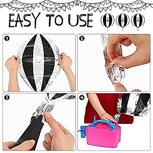 12 Pieces 22 Inch Black and Silver Balloons 4D Stripe Aluminum Foil Mylar Balloon Black and Silver Party Decorations Black and Silver Striped Balloons for Black and White Baby Shower Party Decorations