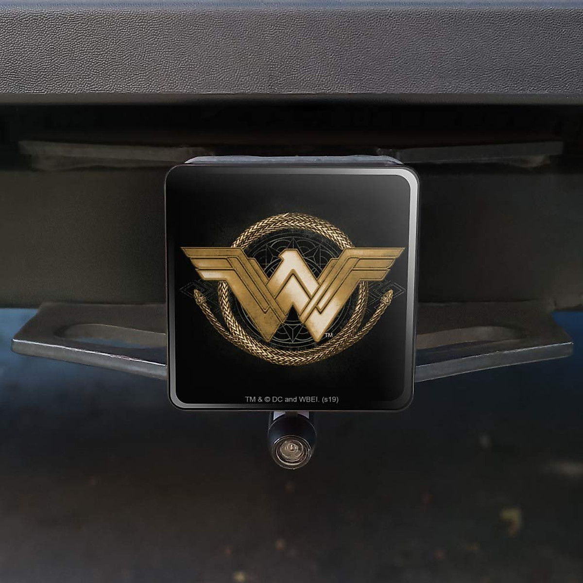 Wonder Woman Movie Golden Lasso Logo Tow Trailer Hitch Cover Plug Insert