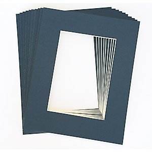 topseller100, Pack of 10 NAVY BLUE 11x14 Picture Mats Matting with White Core Bevel Cut for 8x10 Pictures