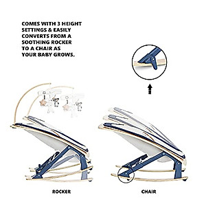 Evolur Tory 2-in-1 Rocker & Chair, Blue