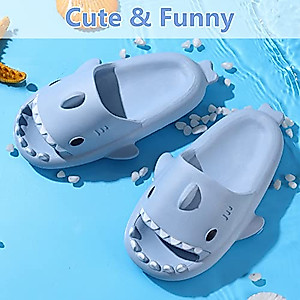 LAKIGE Kids Shark Cloud Slides | Toddler Boys Girls Shower Slippers | Boys Girls Cute Cartoon Fish Flip Flops | Beach Pool Home Sandals | Quick Dry Non-Slip