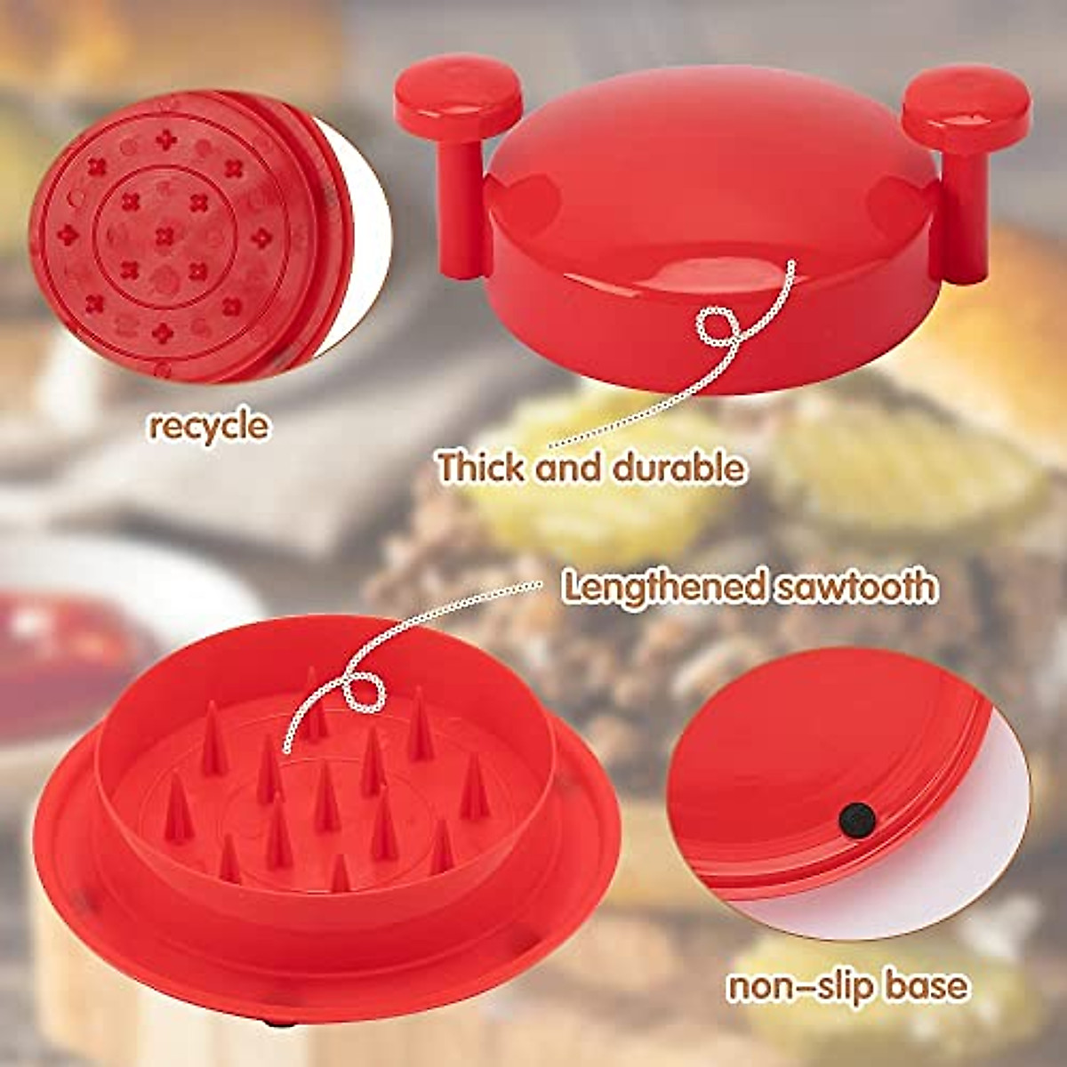 MY DEVELOPMENT Chicken Shredder Tool Twister with Handles | Non-Skid Base Chicken Shredder Machine | Shredder Machine for Beef, Pork and Chicken Meat | Shredder Gadget for Kitchen – Red