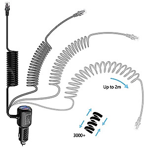Radar Detector Power Cord,for Uniden Escort Valentine Beltronics Passport Cobra etc Radar Detector,with Dual USB QC3.0 Quick Charger (RJ11)