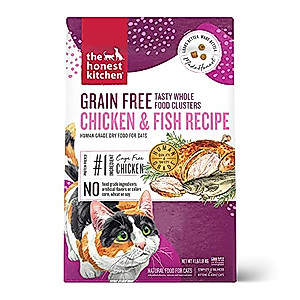 The Honest Kitchen Whole Food Clusters Grain Free Chicken & Fish Dry Cat Food, 4 lb Bag