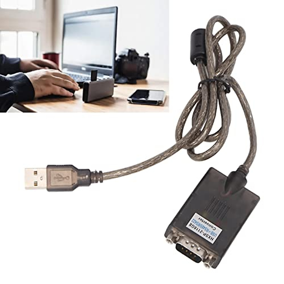 FOTABPYTI USB2.0 to RS485 RS422, USB2.0 to RS422 Adapter Plug and Play 128 Byte TX for Laptop