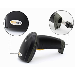 WoneNice USB Laser Barcode Scanner Wired Handheld Bar Code Scanner Reader Black