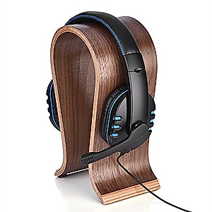 Jacksking Headset Hanger, U Shape Wood Headphones Stand Holder Hanger Wooden Headset Desk Display Shelf Rack, Headphones Stand