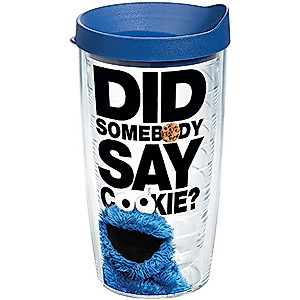 Tervis Sesame Street Made in USA Double Walled Insulated Tumbler Travel Cup Keeps Drinks Cold & Hot, 16oz, Did Somebody Say Cookie