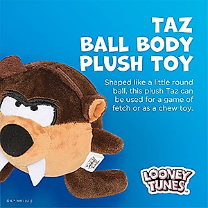 LOONEY TUNES for Pets Brown Tasmanian Devil Taz Ball Body Plush Dog Toy for All Dogs | Squeak Toy for Dogs | Cartoon Character Soft Plush Stuffed Dog Toy
