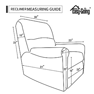 Easy-Going 4 Pieces Microfiber Stretch Recliner Slipcover – Spandex Soft Fitted Sofa Couch Cover, Washable Furniture Protector with Elastic Bottom for Kids, Pet(Recliner, Dark Gray)