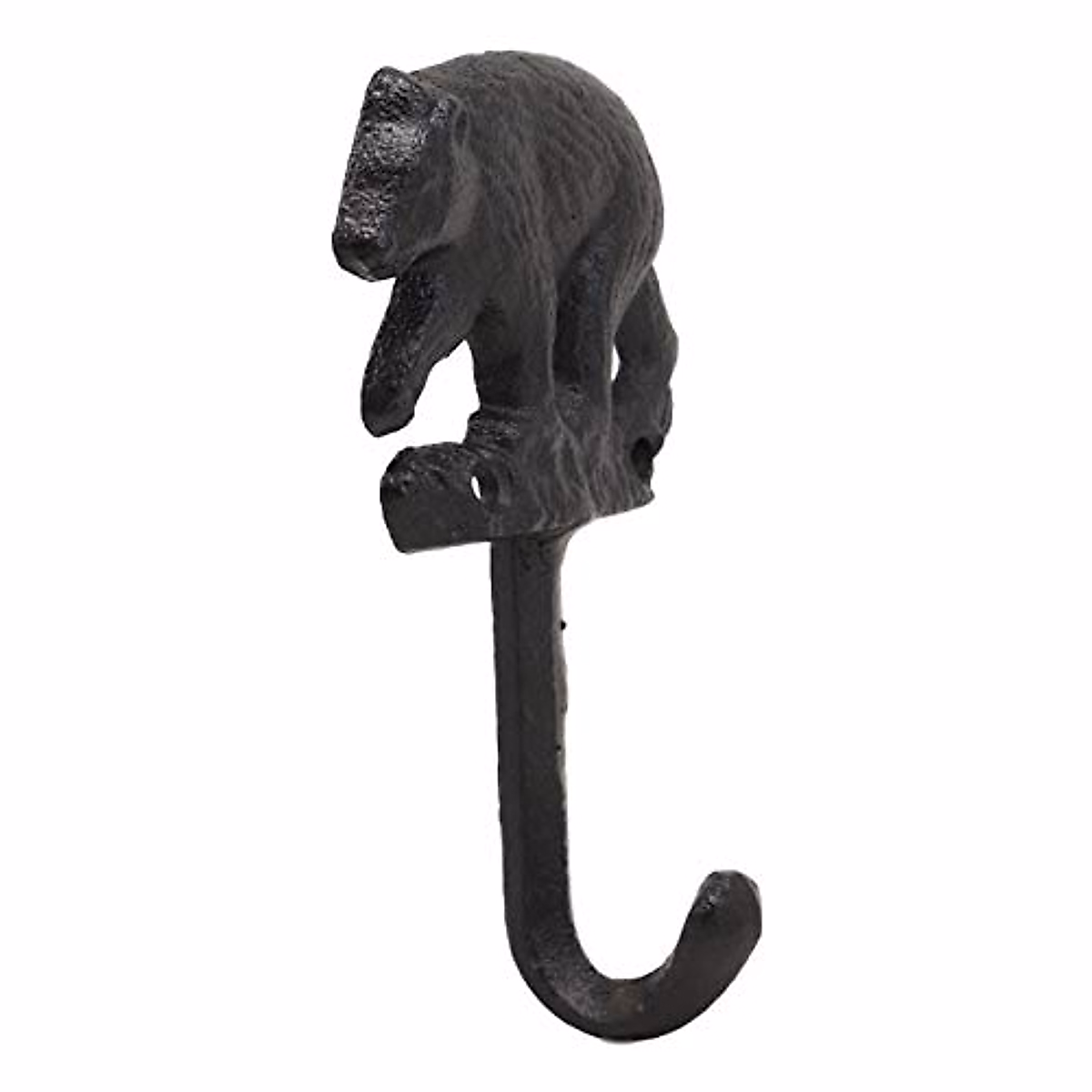 Ebros Set of 2 Rustic Whimsical Forest Black Bear Roaming The Woodlands Cast Iron Wall Hooks 5" High Western Bears Themed Hanging Mount Hook for Coats Hats Keys Leashes Backpacks Decor Sculpture