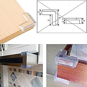 Pxyelec Clear Corner Guards, Corner Protectors, Furniture Tables & Sharp Corners Edge Safety Bumpers, for Child Head Injuries Corner Guards Anti-Collision Angle with Adhesive Gel Pack of 20