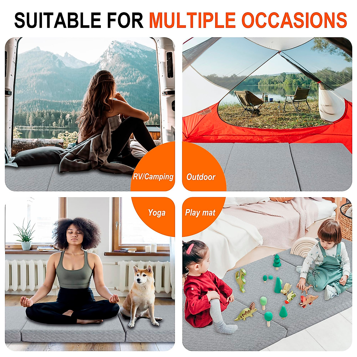 Planet Sleepings Twin Mattress 3 Inch Tri-fold Gel Foam Mattress, Adjustable Softness Relief Back Pain Breathable and Washable Cover, CertiPUR-US