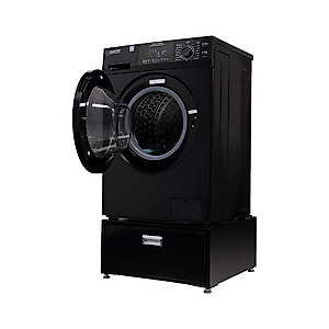 Equator All-in-one Washer Dryer Ventless FULLY BUILTIN 0-CLEARANCE 1.62cf/15lbs 110V 1400RPM with Pedestal + ADA (Black)