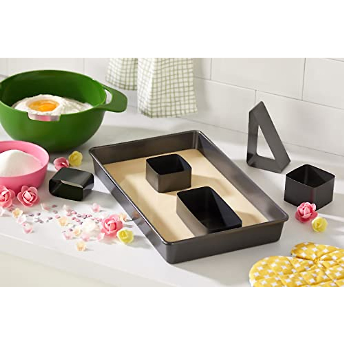 Wilton Letters and Numbers Adjustable Non-Stick Cake Pan Set, 10-Piece Set, Steel