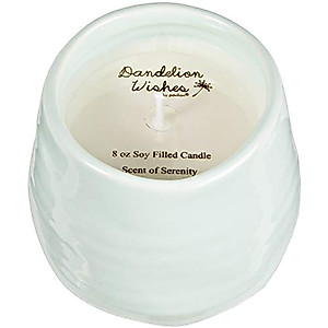 Pavilion Gift Company 77111 Plain Dandelion Wishes - Some See a Weed Some See a Wish Green Ceramic Soy Serenity Scented Candle,