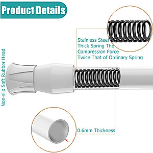 KUANVE 6 Pcs Window Security Bars, Adjustable Sliding Glass Door Bar Sliding Door Security Bar Window Safety Lock Bar with Rubber Tips for Children Home, Extends from 15.8-27.6 Inch, Black & White