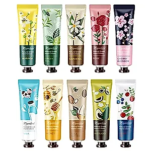 BONNIESTORE 10 Pack Plant Fragrance Hand Cream, Moisturizing Hand Care Cream Travel Gift Set With Natural Aloe And Vitamin E For Women Bridesmaid-30ml