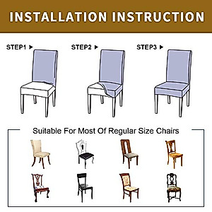 Dining Chair Covers, Purple Lipstick and High Heel Black Stretch Parsons Chair Slipcovers Removable Chair Protector Cover for Kitchen Hotel Restaurant, Set of 8