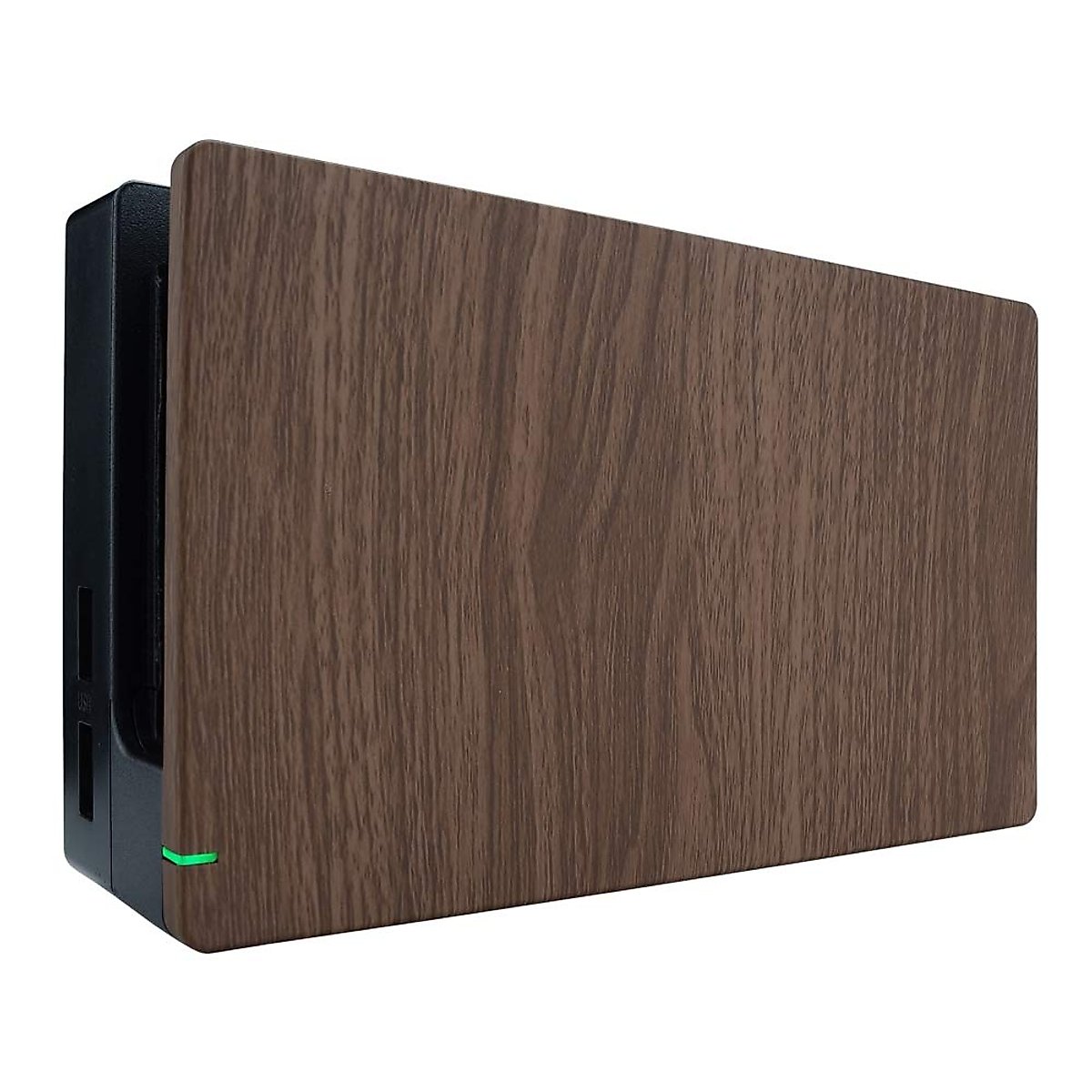 eXtremeRate Custom Soft Touch Grip Faceplate for Nintendo Switch Dock, Wood Grain Patterned DIY Replacement Housing Shell for Nintendo Switch Dock - Dock NOT Included