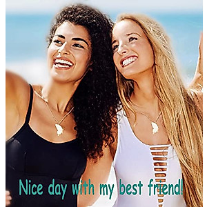 XIANNVXI Friendship Best Friend Necklace Bracelet Set BFF Gift Matching Necklaces Bracelet Jewelry for 2 - Gold