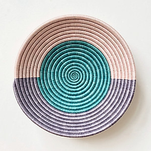 African Basket- Nyakizu/Rwanda Basket/Woven Bowl/Sisal & Sweetgrass Basket/Blush Pink, Lilac, Teal