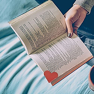 6 Pieces Cute PU Leather Heart Corner Bookmarks for Women,Bookmarks for Book Lovers,Book Accessories for Reading Lovers,Teacher's Day Gifts