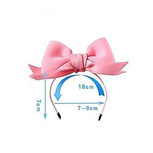 CheeseandU 2Pack Pet Cute Bow Headbands Stretchy Handmade Bow Headband for Dog Cat Puppy Bathroom Apparel Birthday Party Wedding Xmas New Year Valentines Day Costume Photo Prop(Pink, Red)