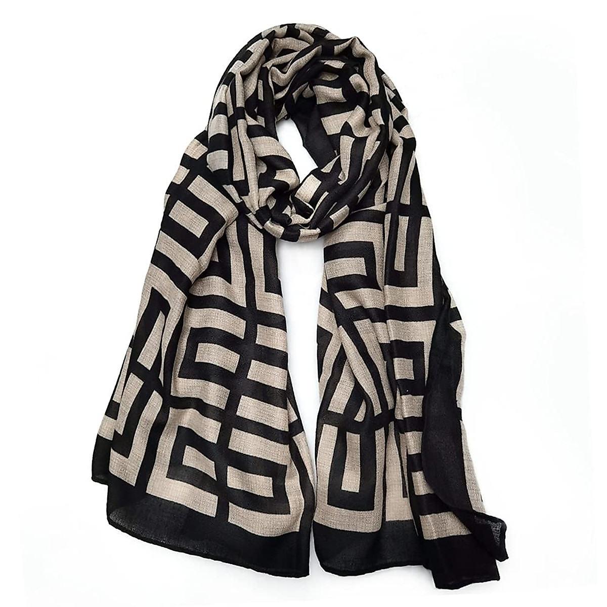 FINIZO Women's Scarves Lady Light Soft Fashion Solid Scarf Wrap Shawl for All Season (Beige)