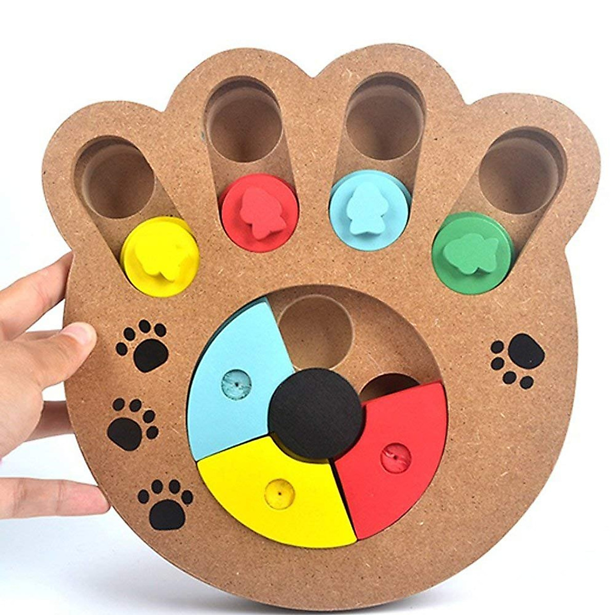 Interactive Dog Puppy Treat Slow Feeder Bowl Paw Shaped Dog Food Dispenser Fun IQ Training Educational Game Slow Feed Bowl Food Dispensing Plate Dish Puzzle Toys for Small Medium Large Dogs Cats