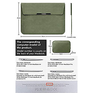 TOWOOZ MacBook Air M2 Sleeve Waterproof Thin Laptop Sleeve Case Compatible with 2022 M2 Chip MacBook Air 13.6 Inch A2681 / MacBook Air 13-13.6 Inch/MacBook Pro 13-14 Inch, with Accessory Pouch