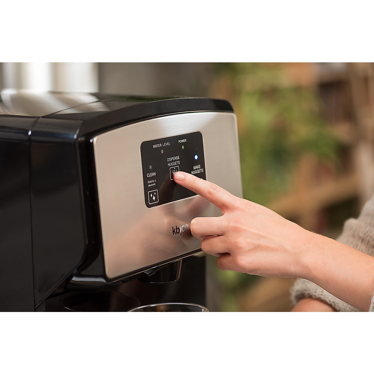 KBice Self Dispensing Countertop Nugget Ice Maker, Crunchy Pebble Sonic Ice Maker's Produces Max 30 lbs of Nugget Ice per Day, Stainless Steel Display Panel